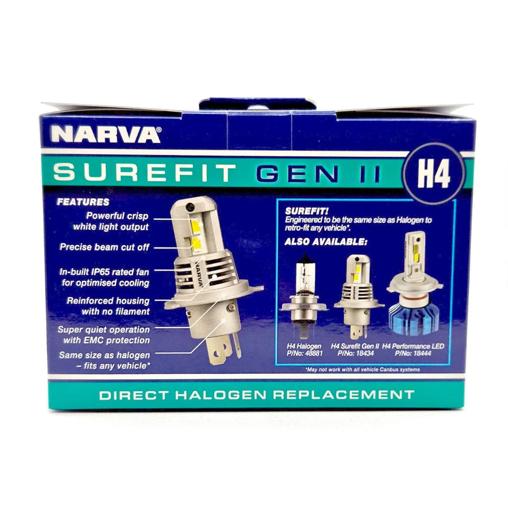 Narva H4 LED Globes Surefit GEN II 12V / 24V Pair