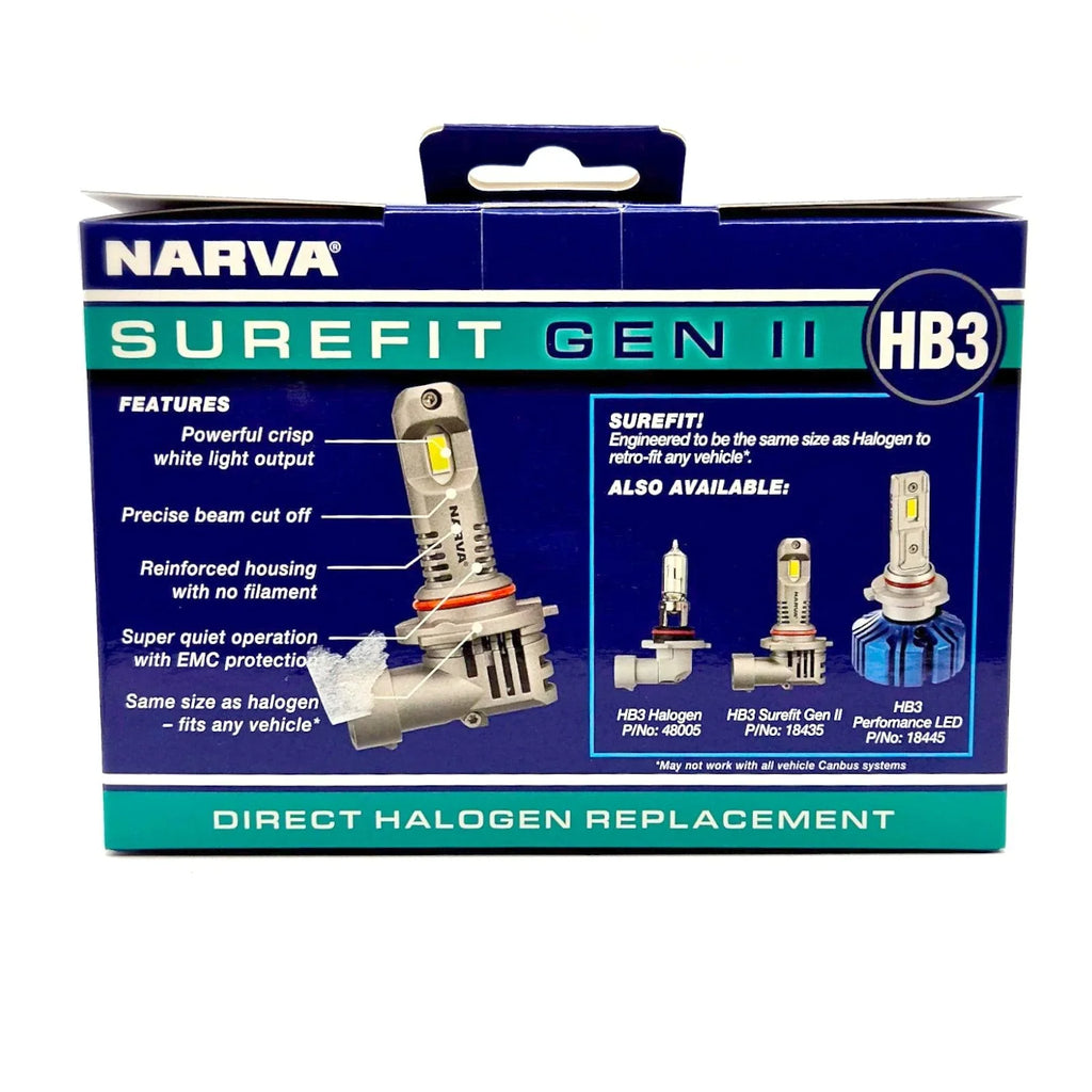 Narva HB3 LED Globes Surefit GEN II 12V / 24V Pair