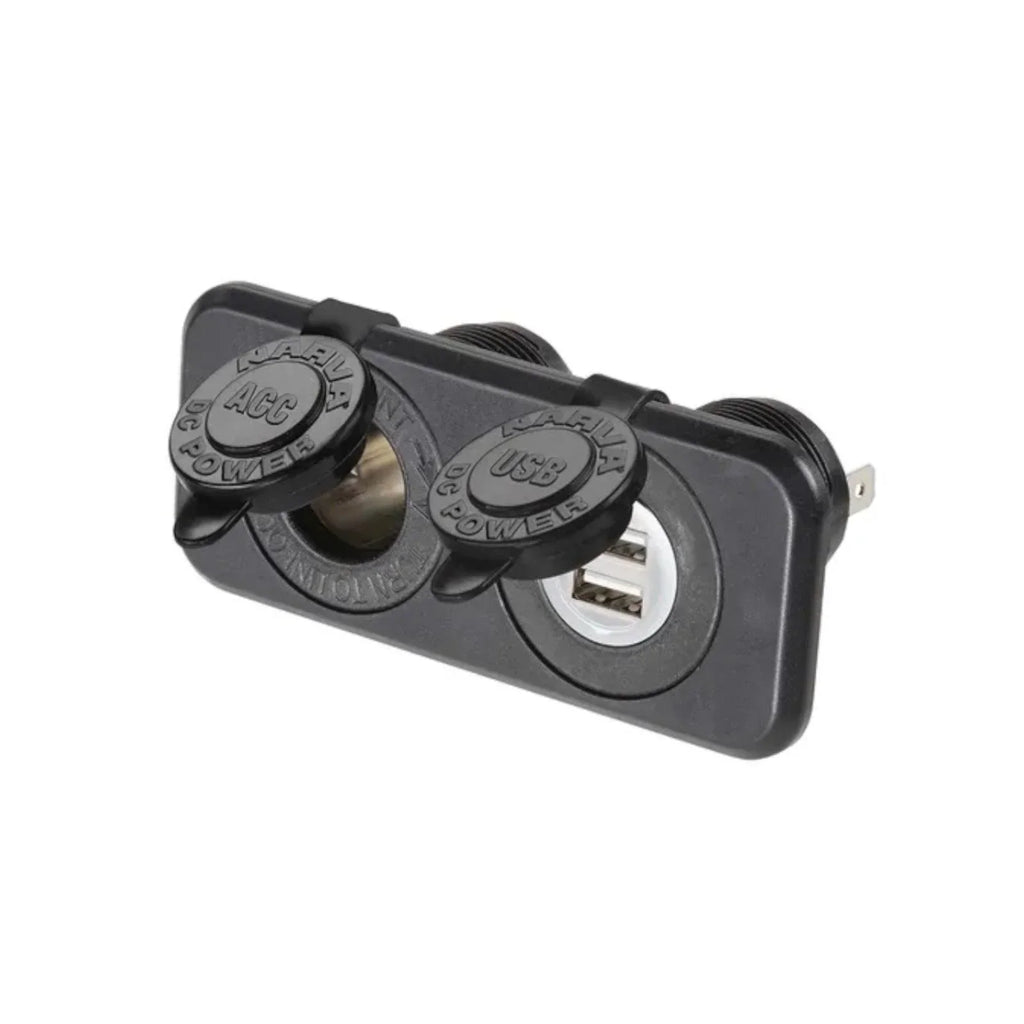 Narva Accessory Socket & Twin USB Sockets Flush Mount
