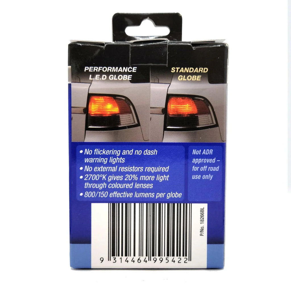 Narva LED Stop Tail Light Globe BAY15D 21/5W CANbus 12V Pair GENIII