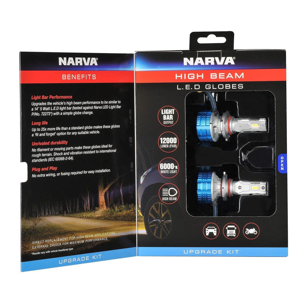 Narva High Beam HB3 LED Headlights Performance Kit GEN III 12/24V