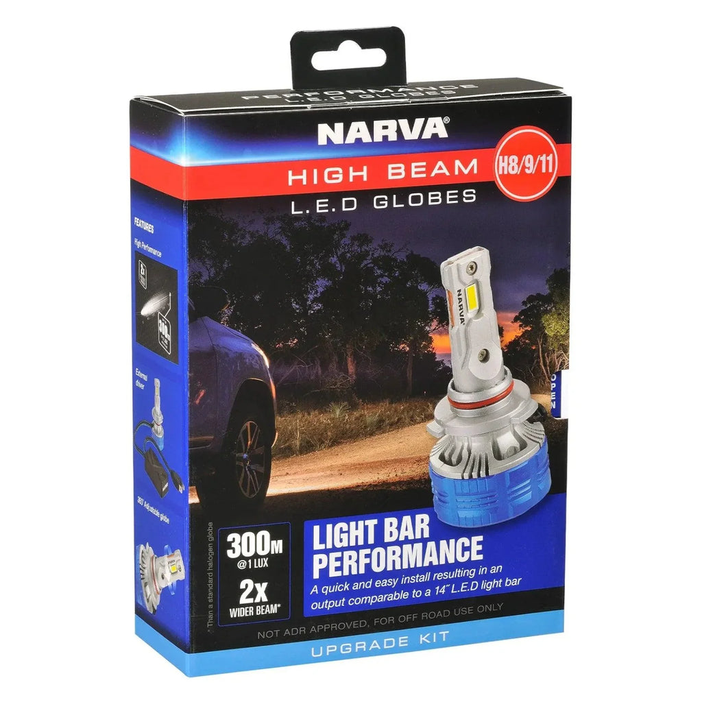 Narva High Beam H11 / H9 / H8 LED Headlights Performance Kit GEN III 12/24V