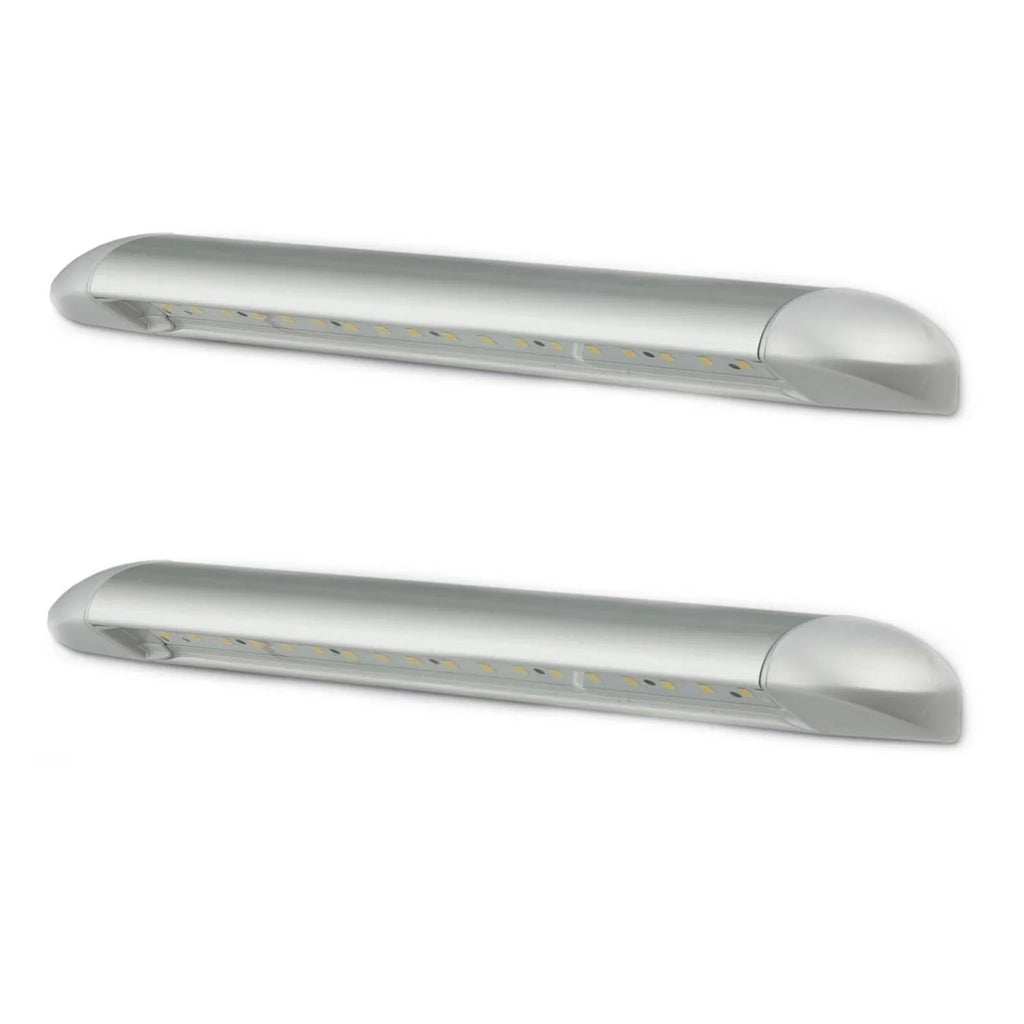 LED Autolamps LED Caravan Awning Light Silver 260mm Long 12V Pair