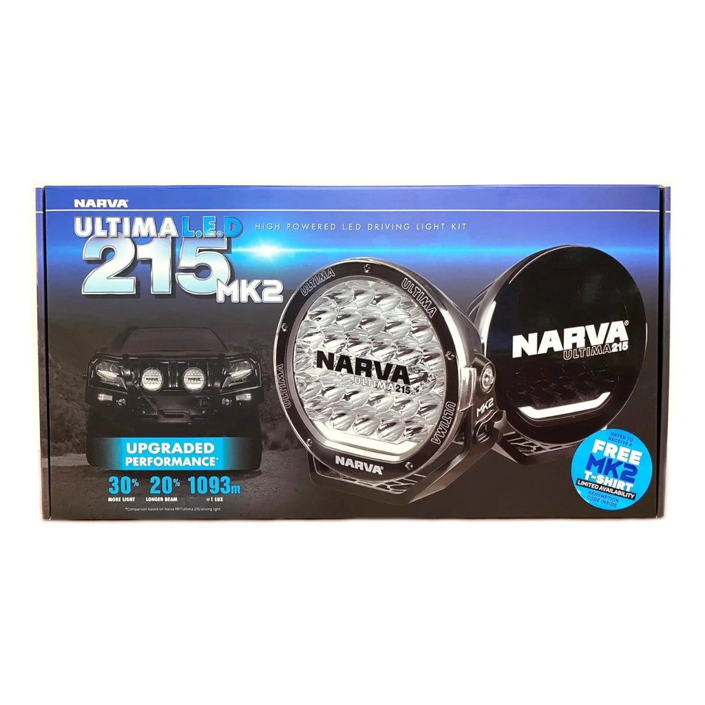 Narva Ultima 215 LED Driving Lights MK2 Black with Wiring Harness Pair