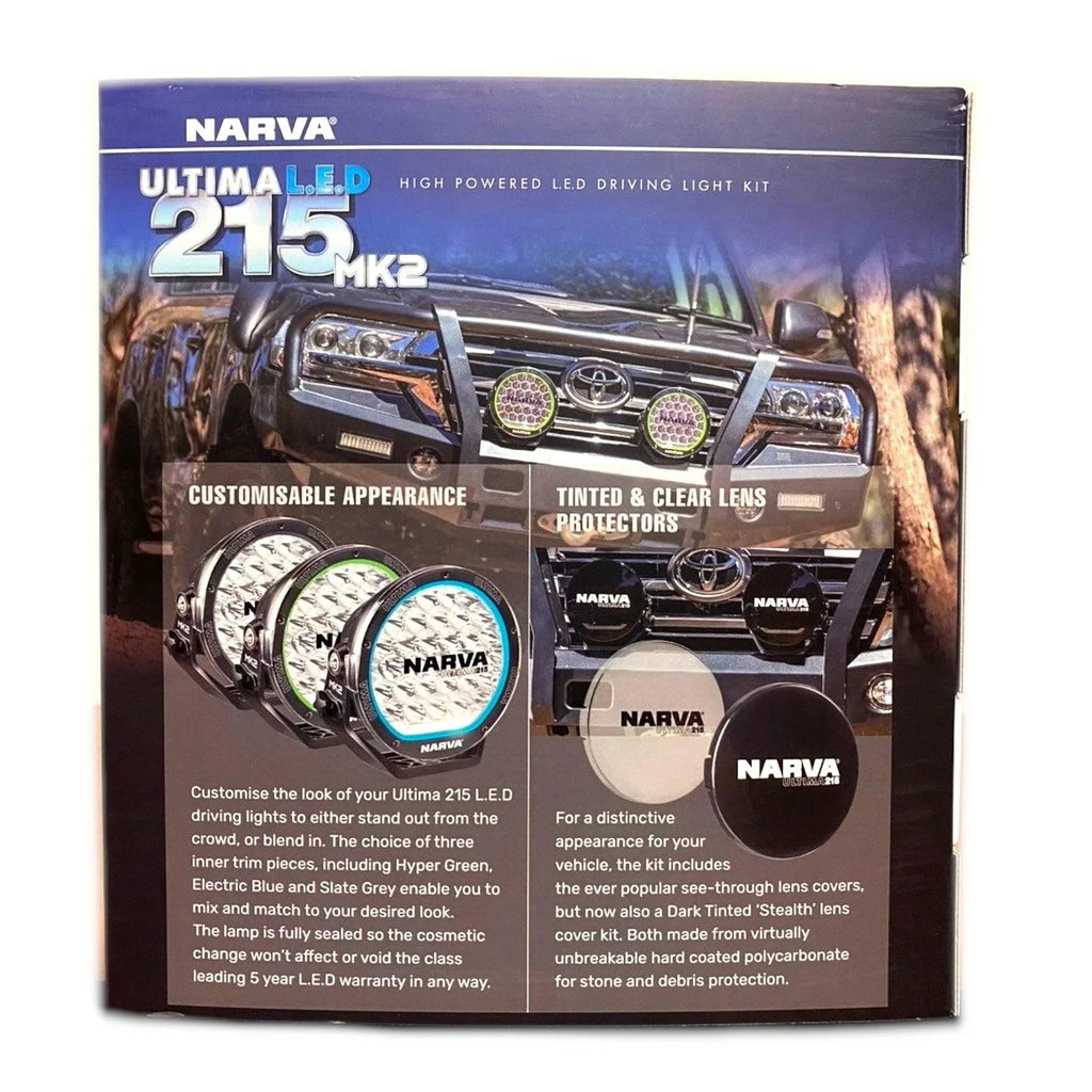 Narva Ultima 215 LED Driving Lights MK2 Black with Wiring Harness Pair