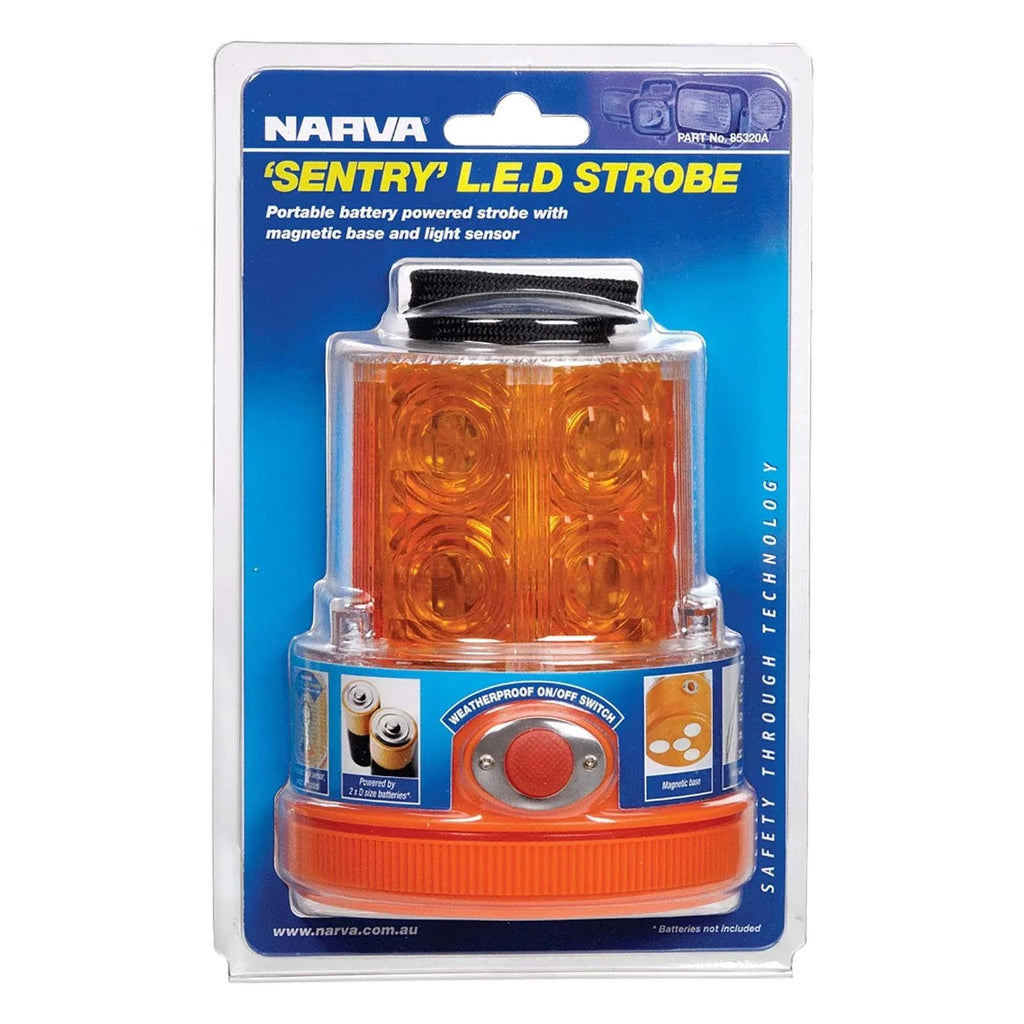 Narva LED Beacon Magnetic Base Amber LED Beacon Battery Operated