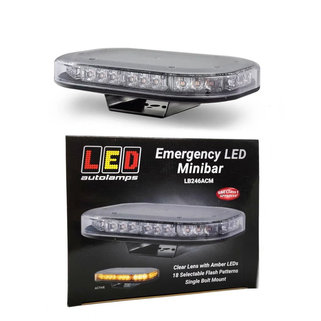 LED Autolamps LED Light Bar Beacon Amber Class 1 LED Beacon Clear Lens ...